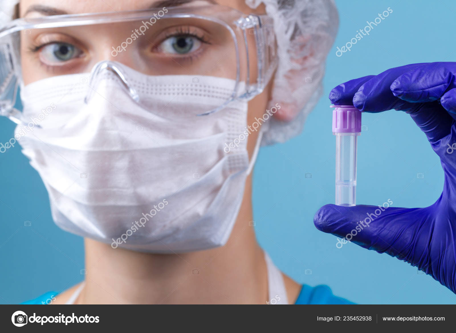 Lab Assistant Glasses Medical Mask Medical Gloves Laboratory Uniform ...