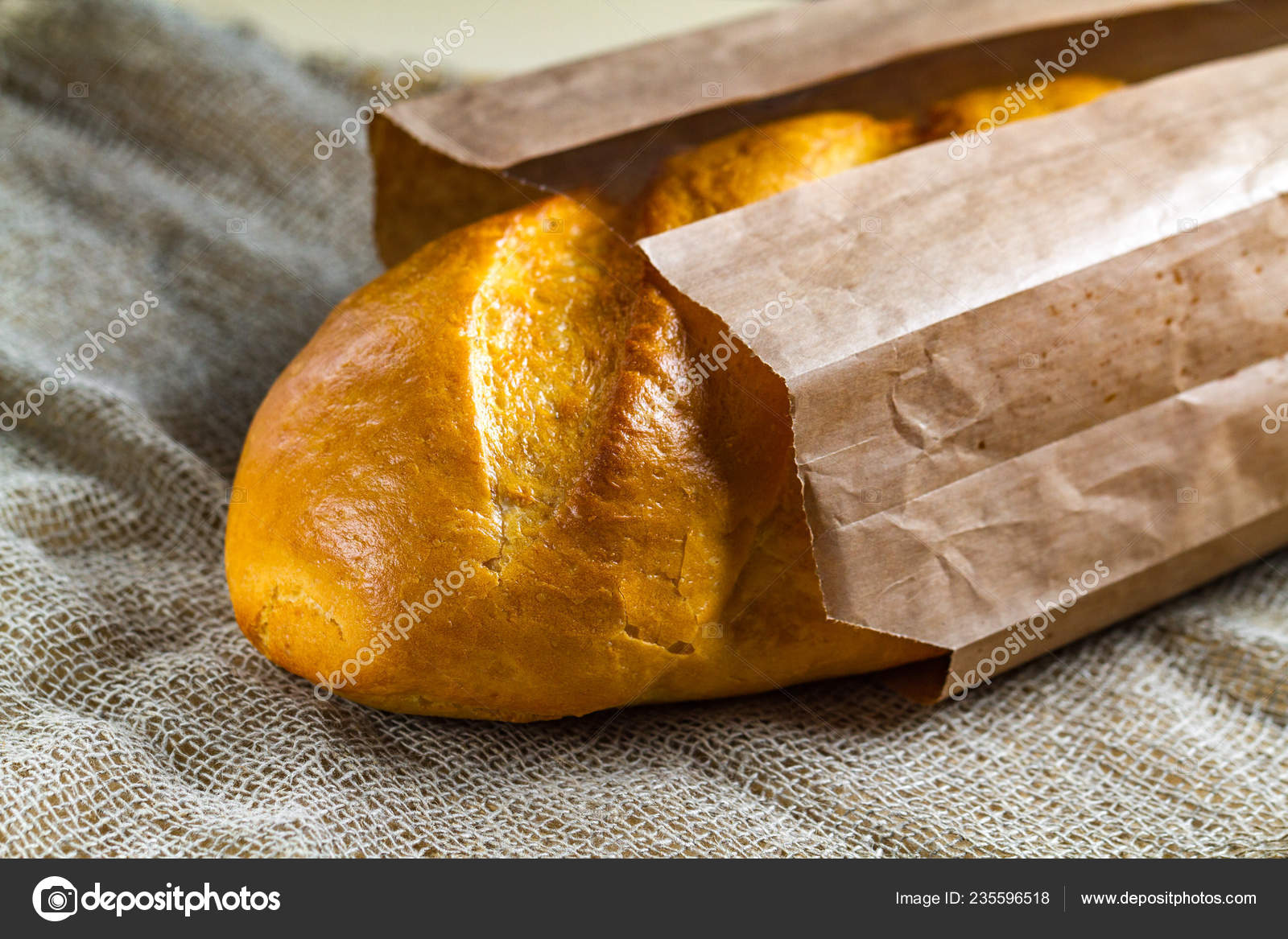 Long Loaf Bakery Table Bakery Products Bread Rye Wheat Flour Stock ...