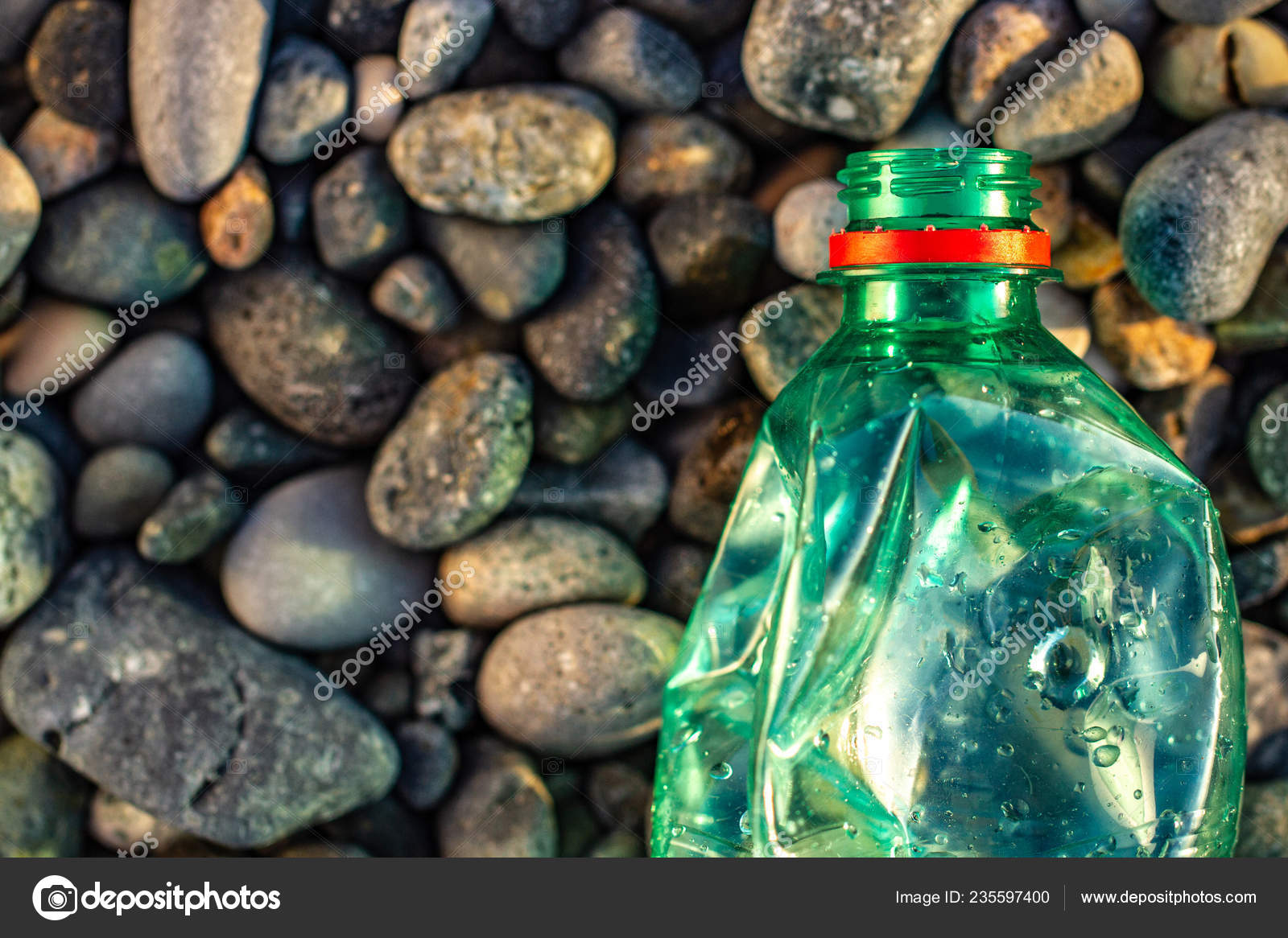 Discharge Plastic Waste Sea Shore Plastic Bottle Pebble Beach ...