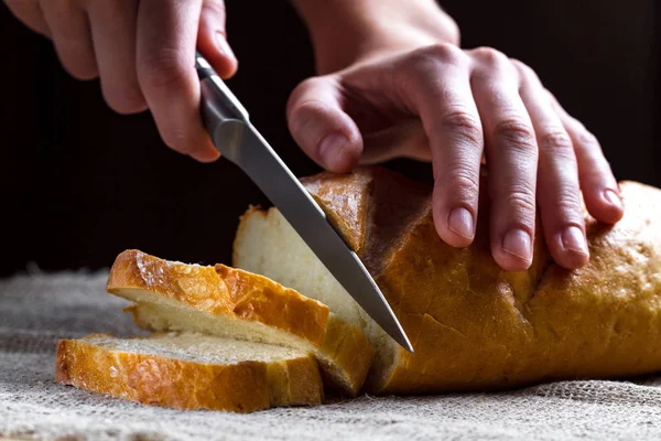 Long Loaf Bakery Table Bakery Products Bread Rye Wheat Flour Stock ...