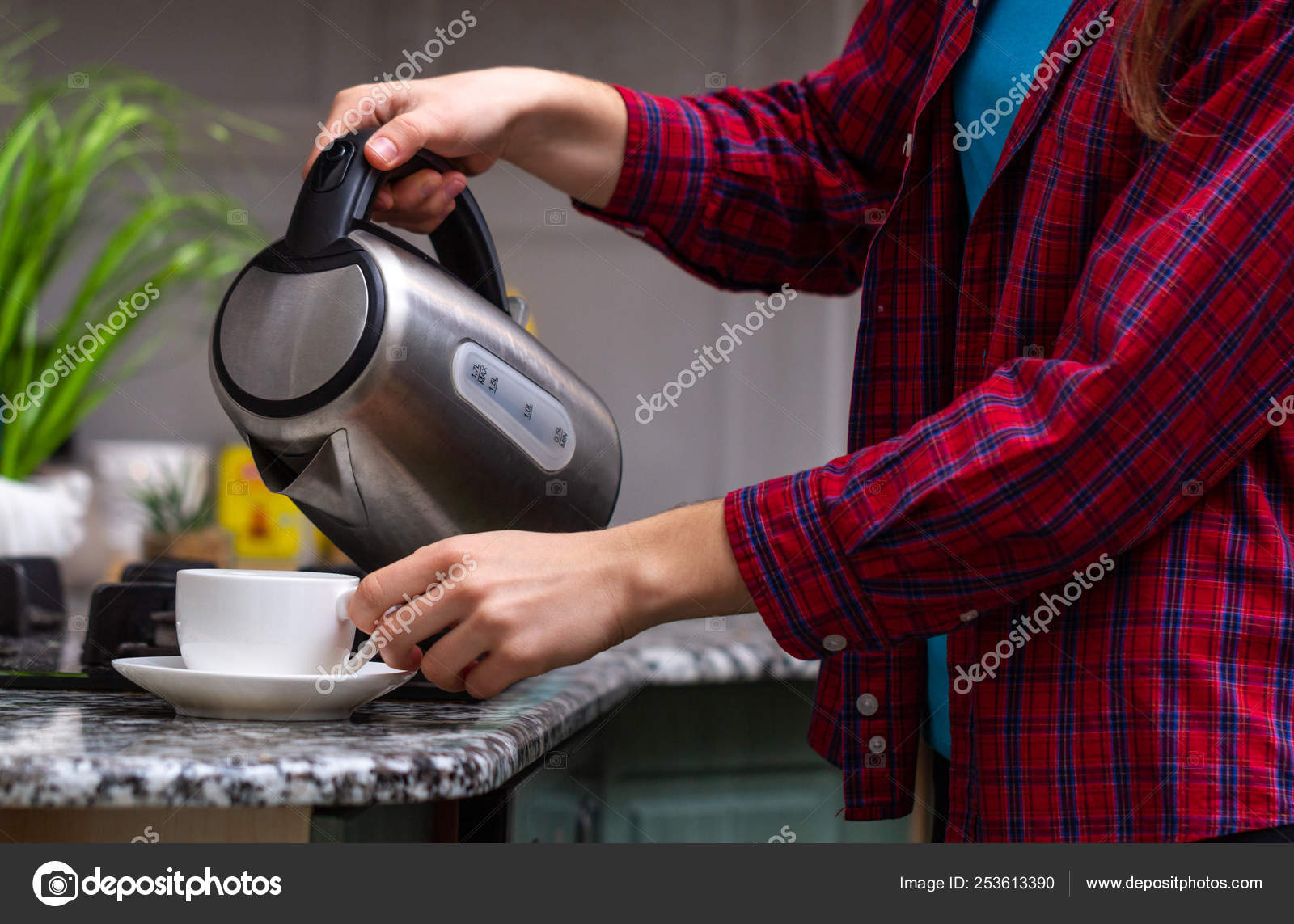 Boiling Kettle In Kitchen