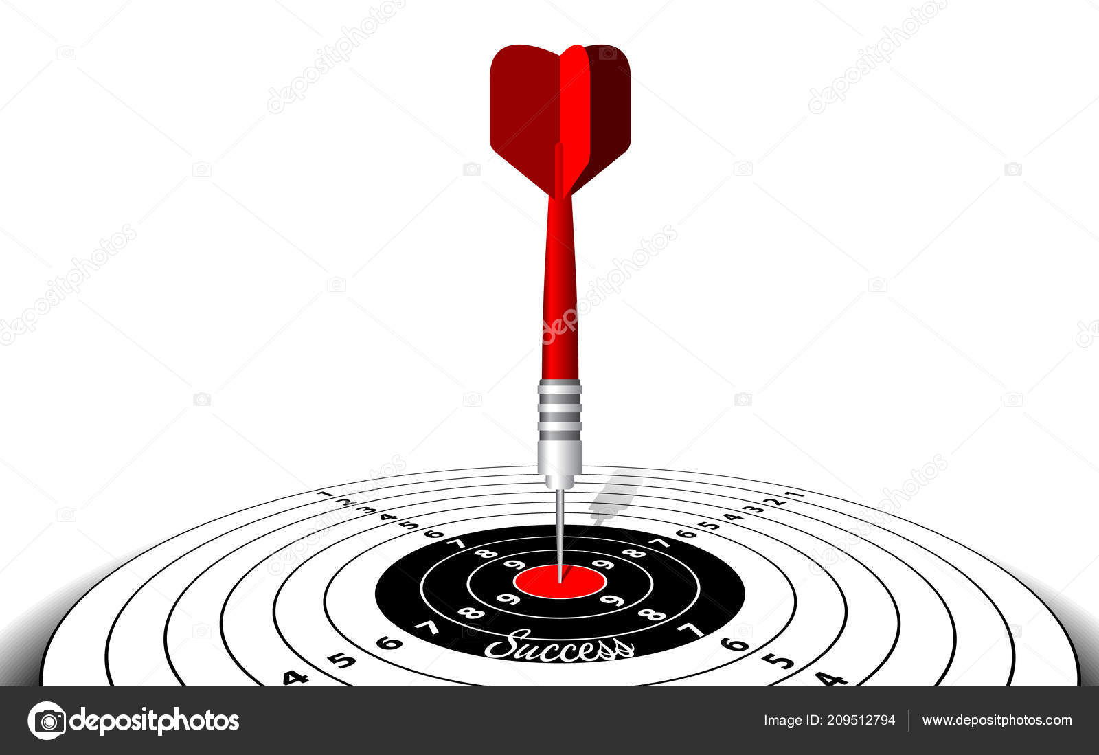 Dart Board Vector Illustration Isolated Darts Game Shooting Target ...