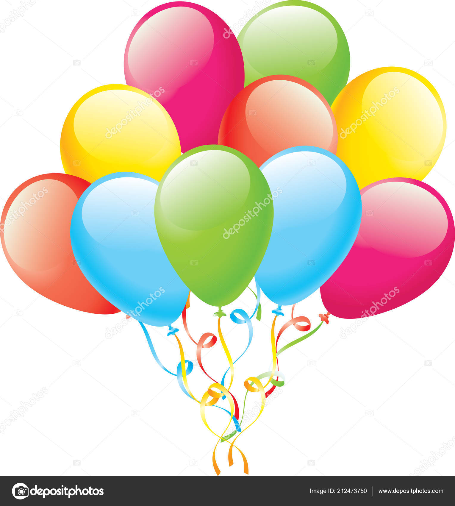 Ten Balloons Color Balloon Glossy Vector Eps Stock Vector by ©nrfoto 212473750