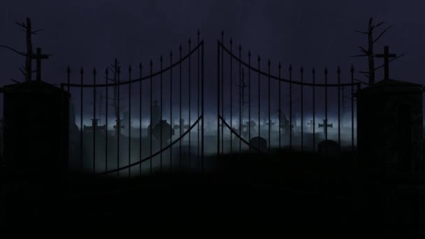 Cemetery Gates At Night