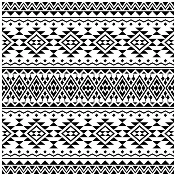 Aztec Ikat Ethnic Pattern Vector Black White Color Stock Vector by ...