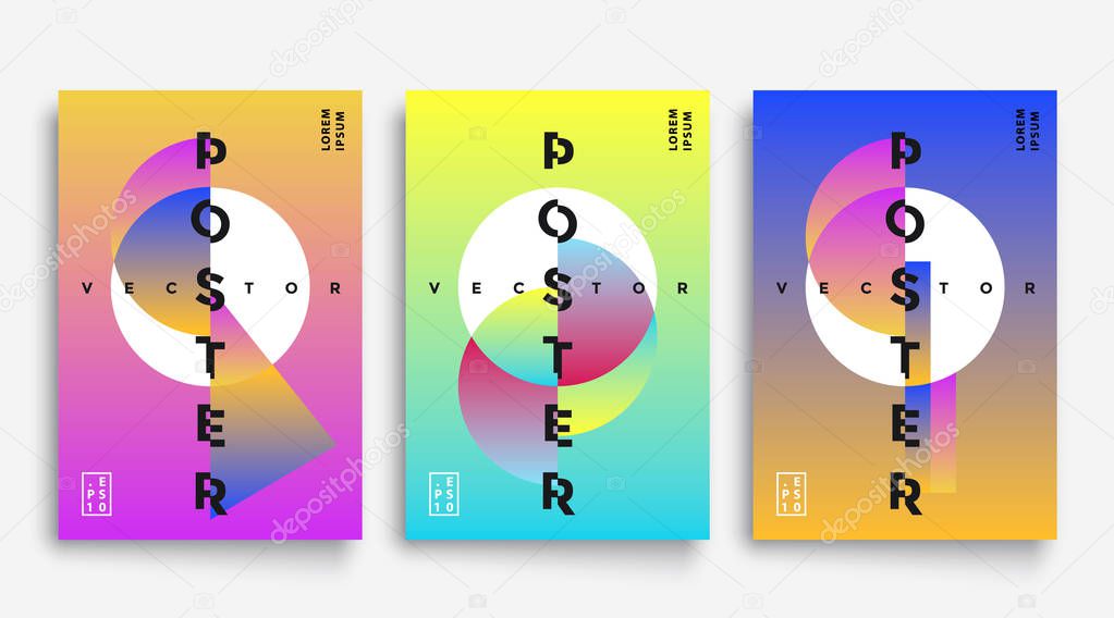 Cartel con patrón geométrico plano. Fondo colorido fresco. Aplicable ...