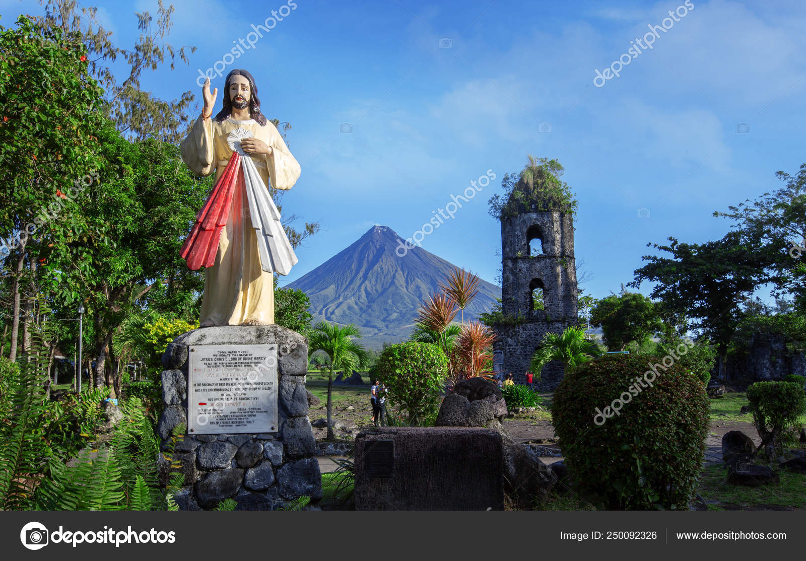 Agsawa Church Mayon Volcano View Philippines Stock Photo by ©ooGleb ...