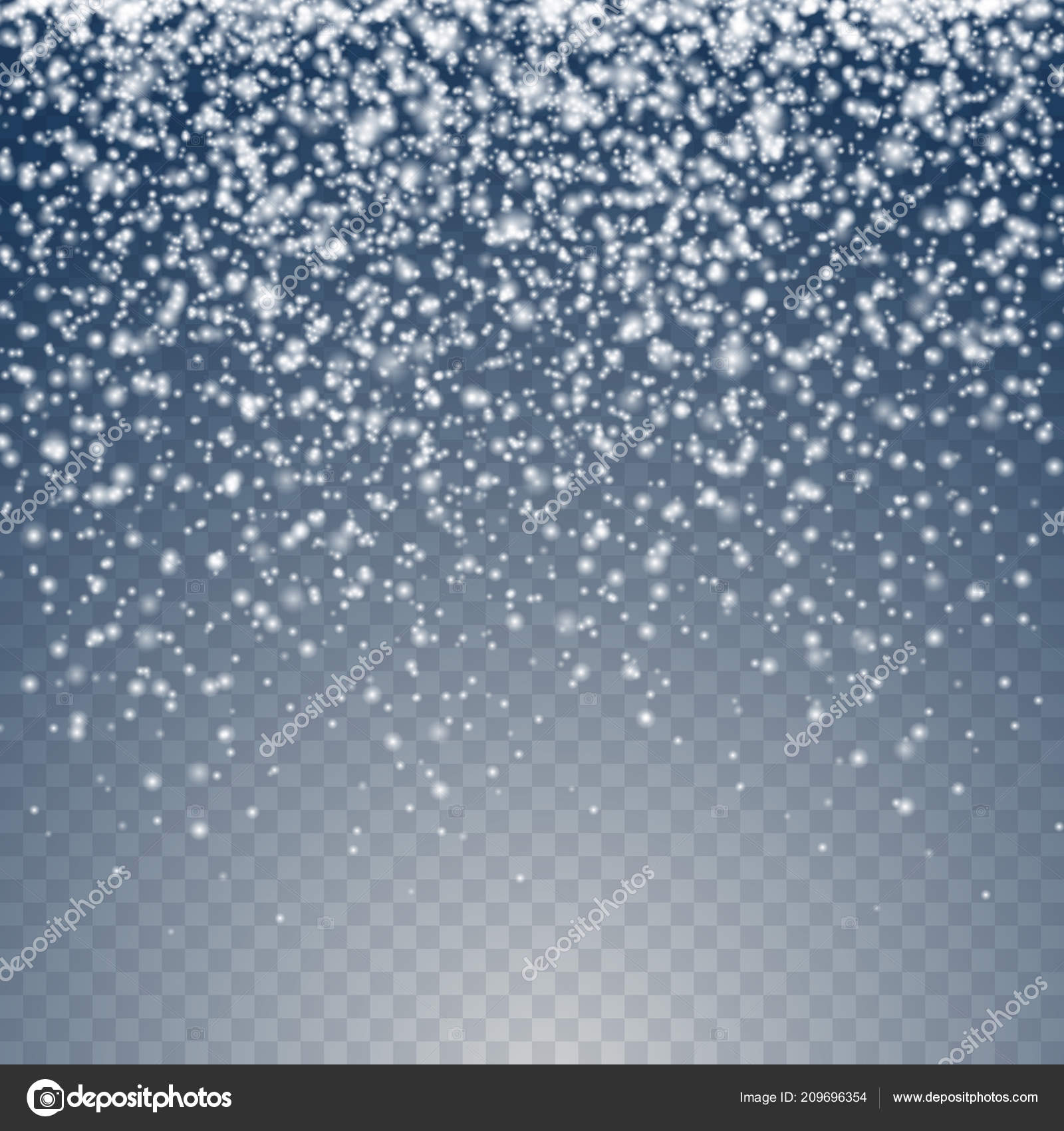 Vector White Glitter Snowfall Effect Glow Sparkling Particles ...