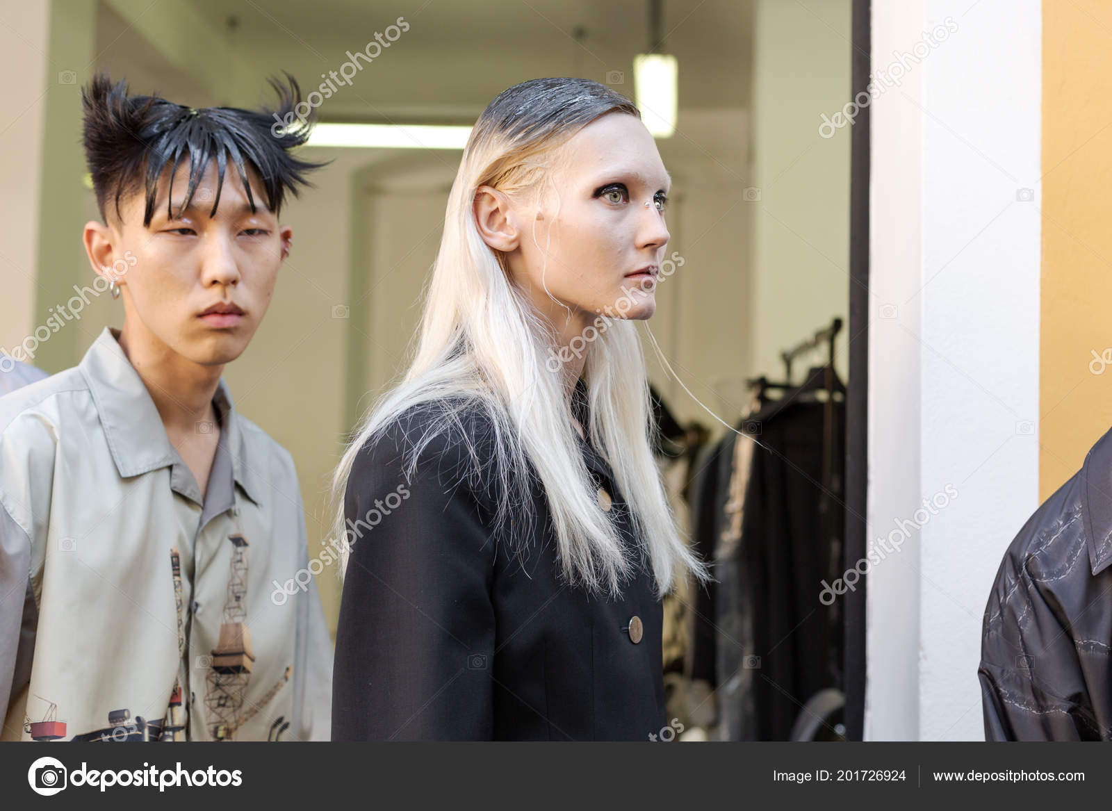 Milan Italy June Beautiful Models Pose Backstage Just M1992 Show ...