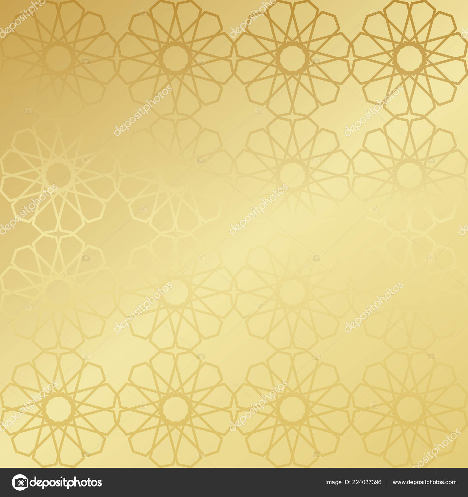 Ramadan Kareem Gold Gradient Greeting Card Banner Seamless Pattern ...