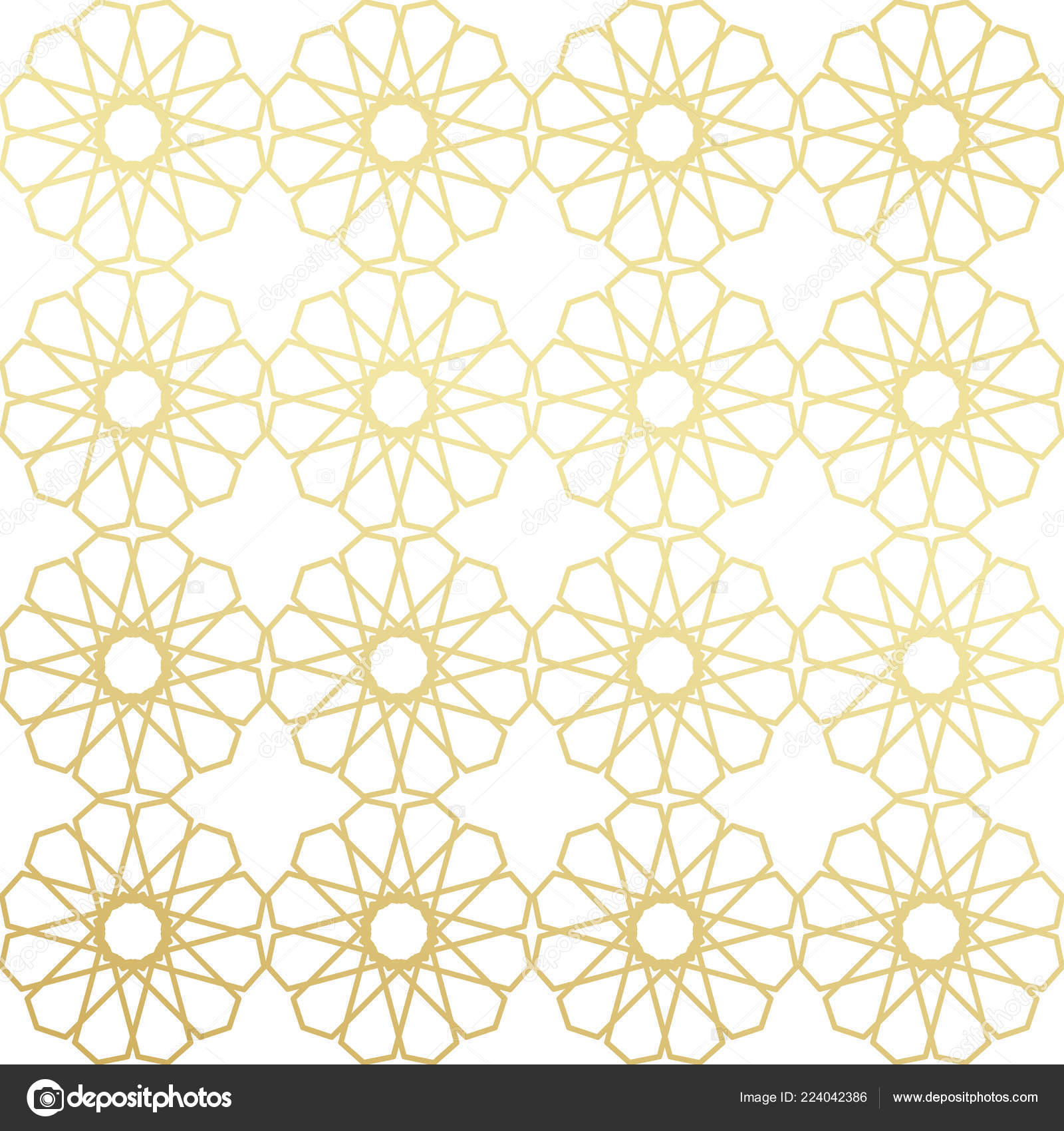 Gold Gradient Greeting Seamless Pattern Vector Arabic Ornate Geometric ...