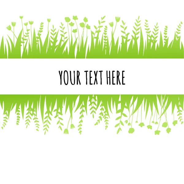Summer Green Grass Background Text Vector Eco Nature Design Banner ...
