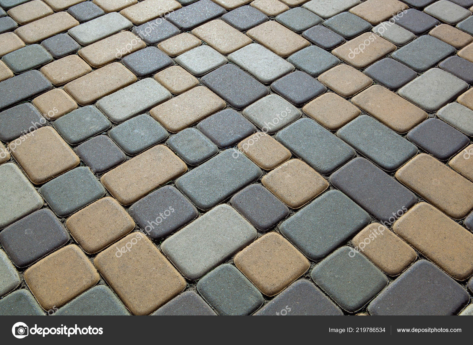 City Rectangular Colored Paving Tiles Close Stock Photo by ©mizar ...
