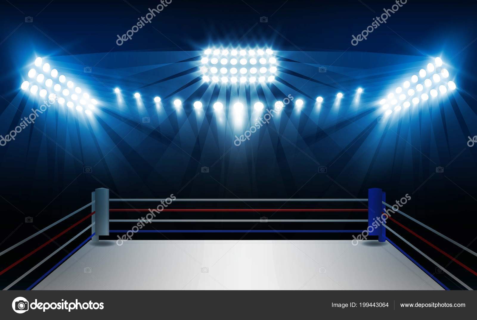 Boxing Ring Arena Floodlights Vector Design Vector Illumination Stock ...