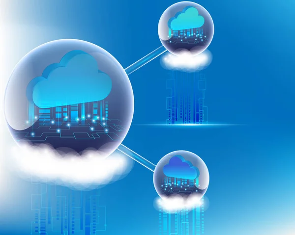 Cloud Computing Business Transaction Data Storage Technology Network Line Circle Stock Vector ...