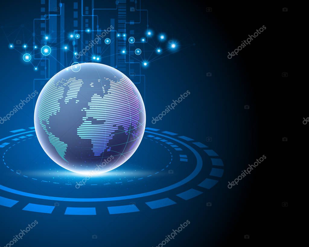 3d mundial conexión de red de Internet global big data tecnología de la ...