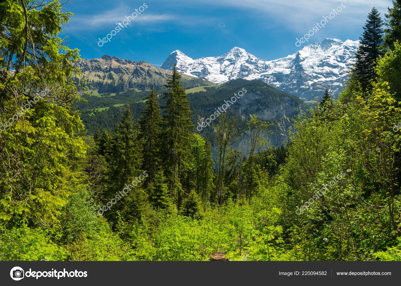 Spectacular Mountain Views Hiking Trail Swiss Alps Landscape ...