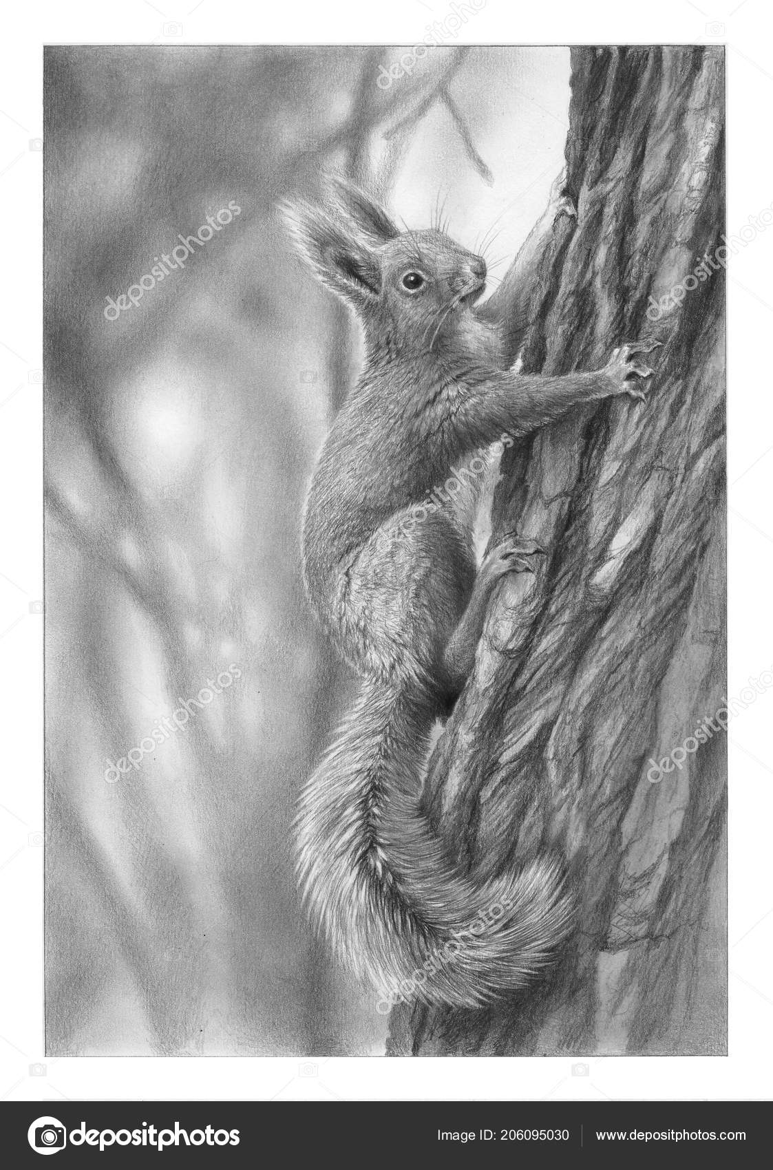 Squirrel Pencil Drawing
