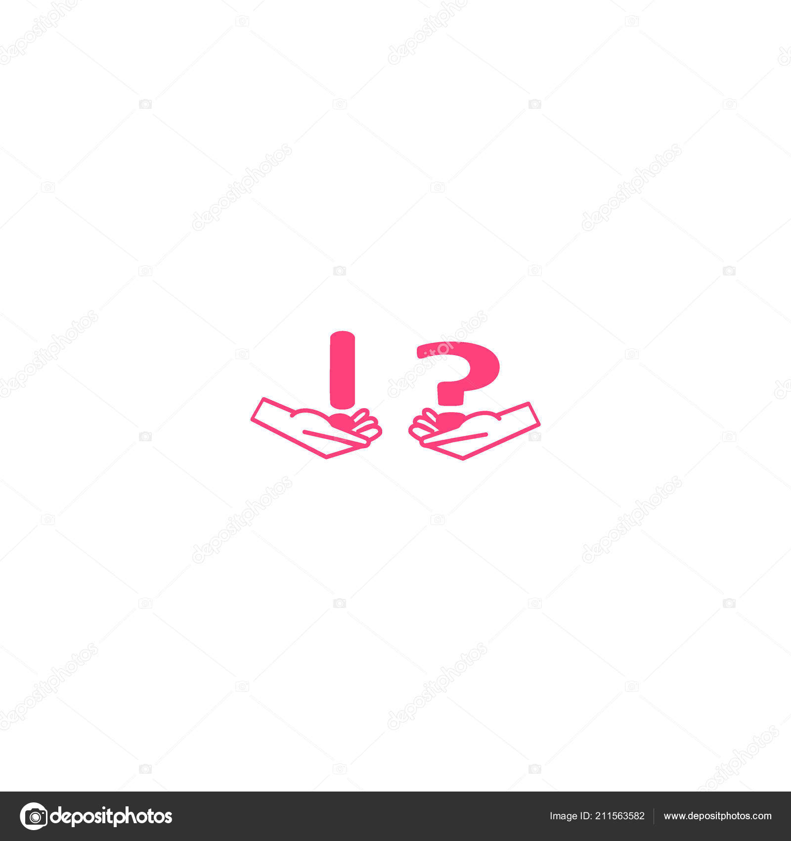 Question Mark Exclamation Mark Simple Icon Vector Illustration Stock ...