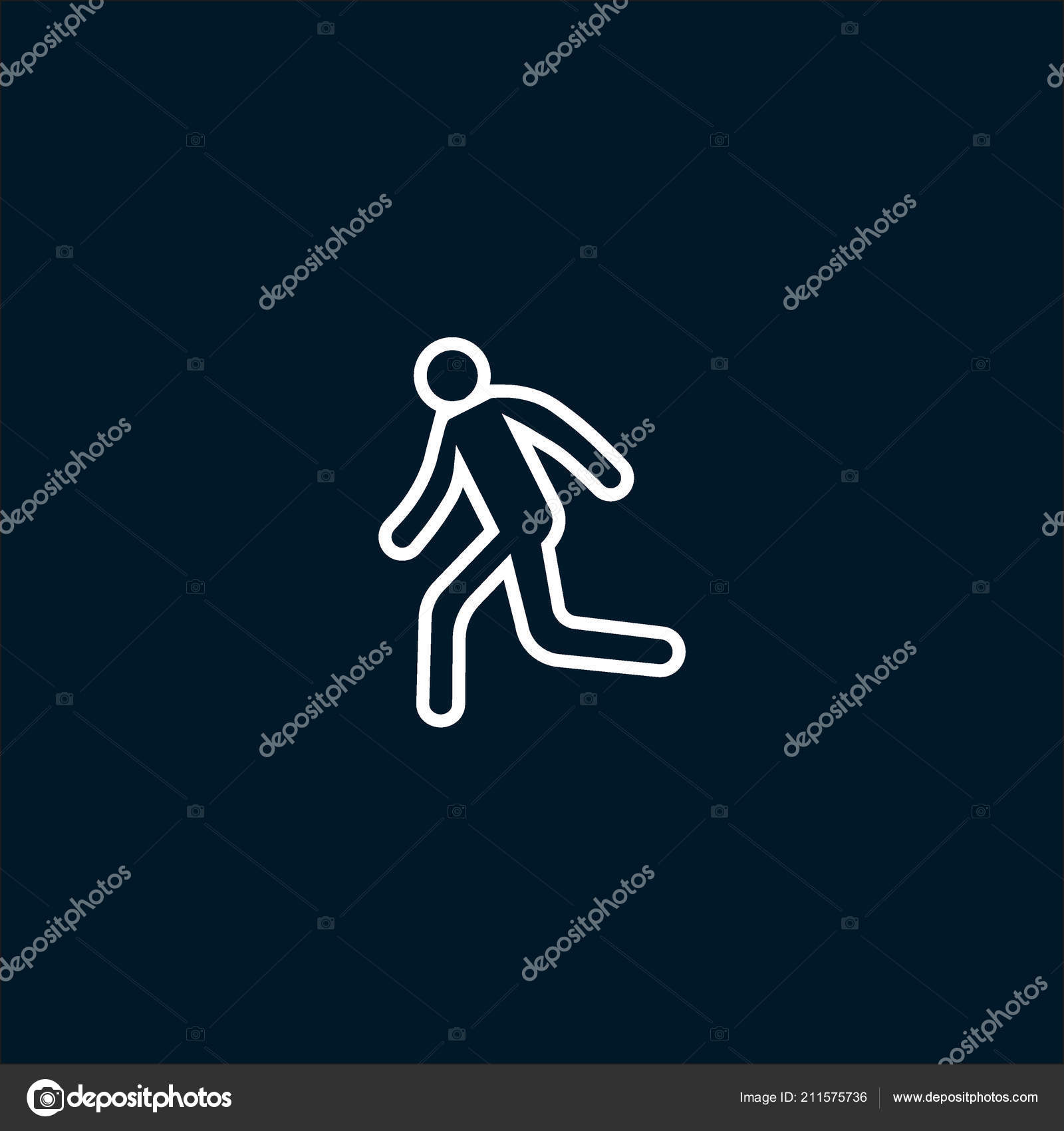 Silhouette Running Man Simple Icon Stock Vector Image by ©nettibuletti ...