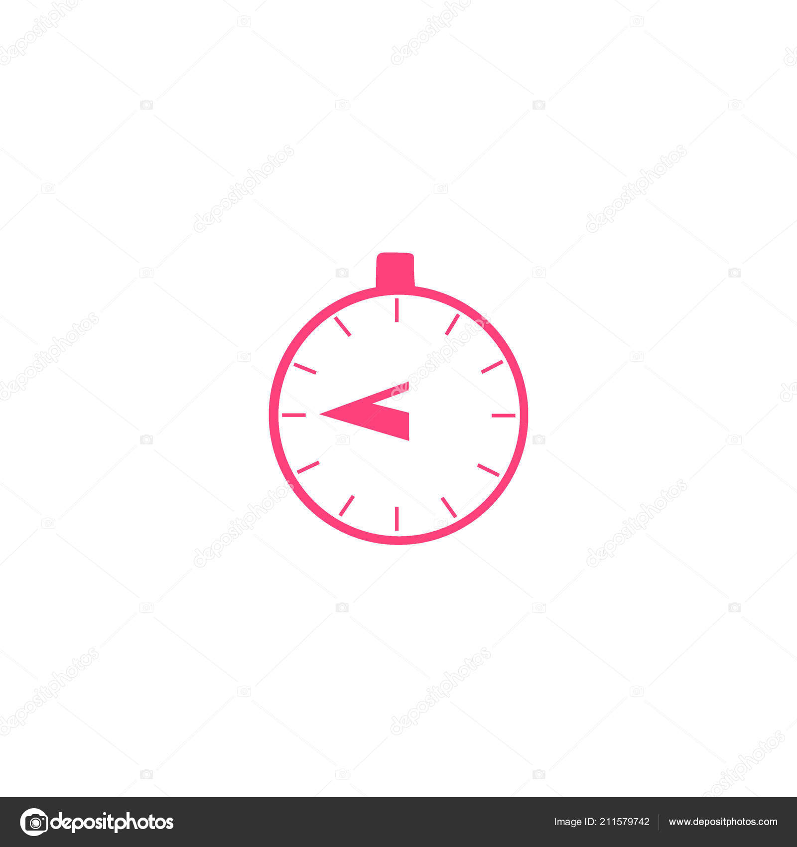 Pink Timer Icon White Background Stock Vector by ©nettibuletti 211579742