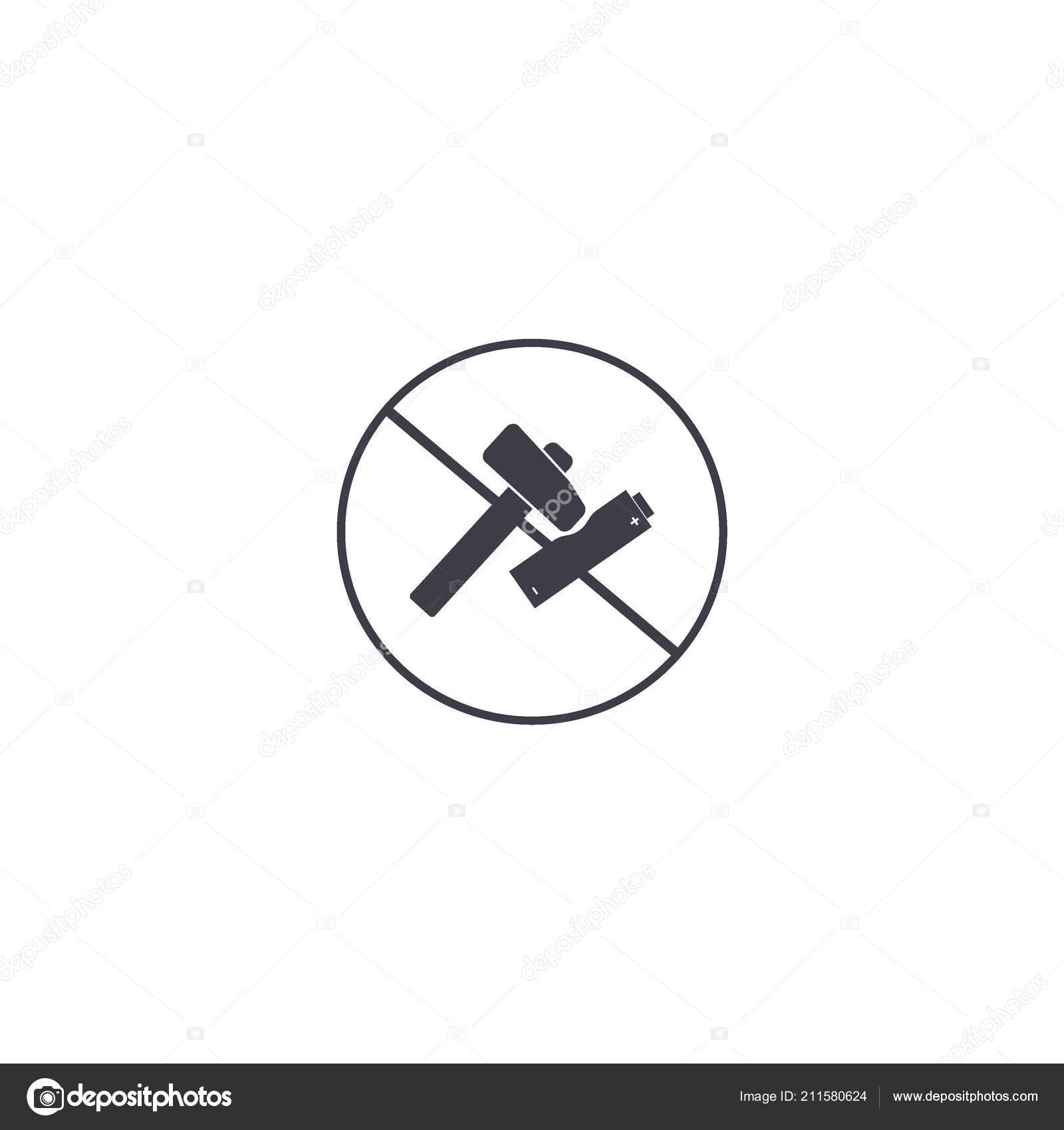 Forbidden Hit Battery Icon Stock Vector Image by ©nettibuletti #211580624
