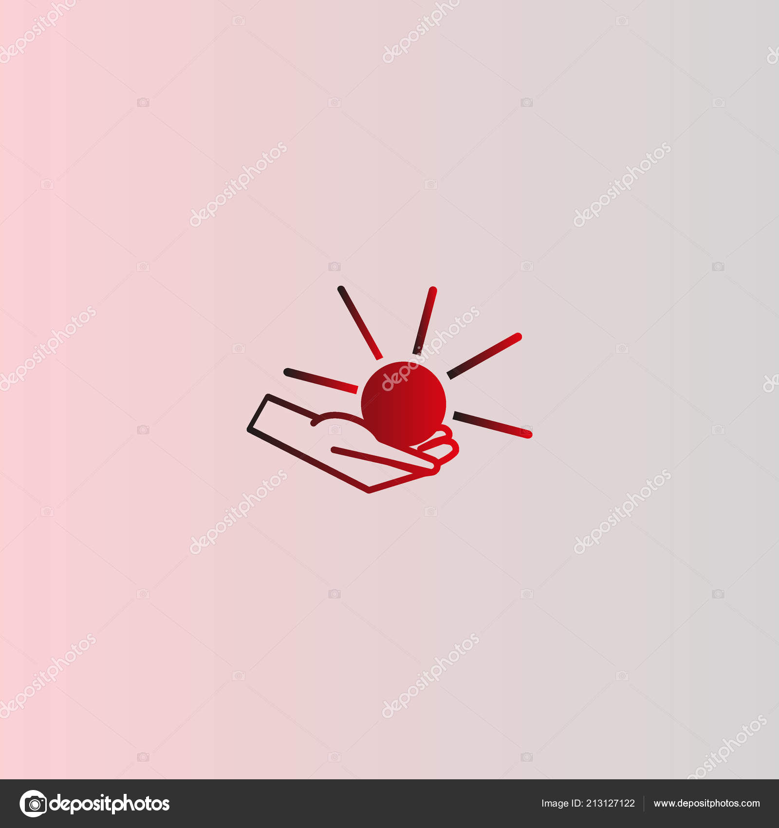 Sun Hand Flat Icon Vector Illustration Stock Vector Image by ...