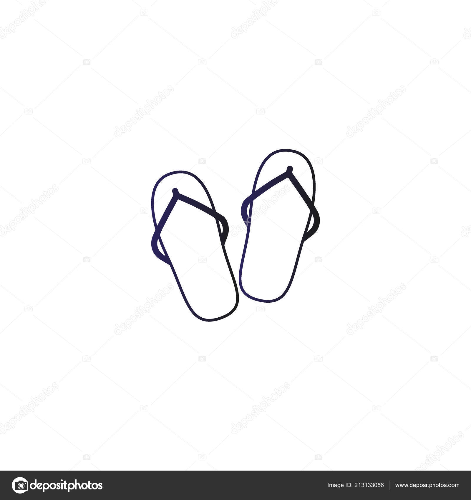 Icono Minimalista Chanclas Ilustración Vectorial Vector de stock ...