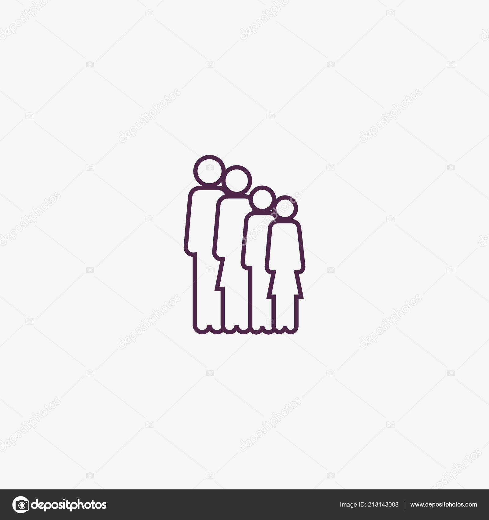 Group People Standing Together Vector Icon Stock Vector Image by ...