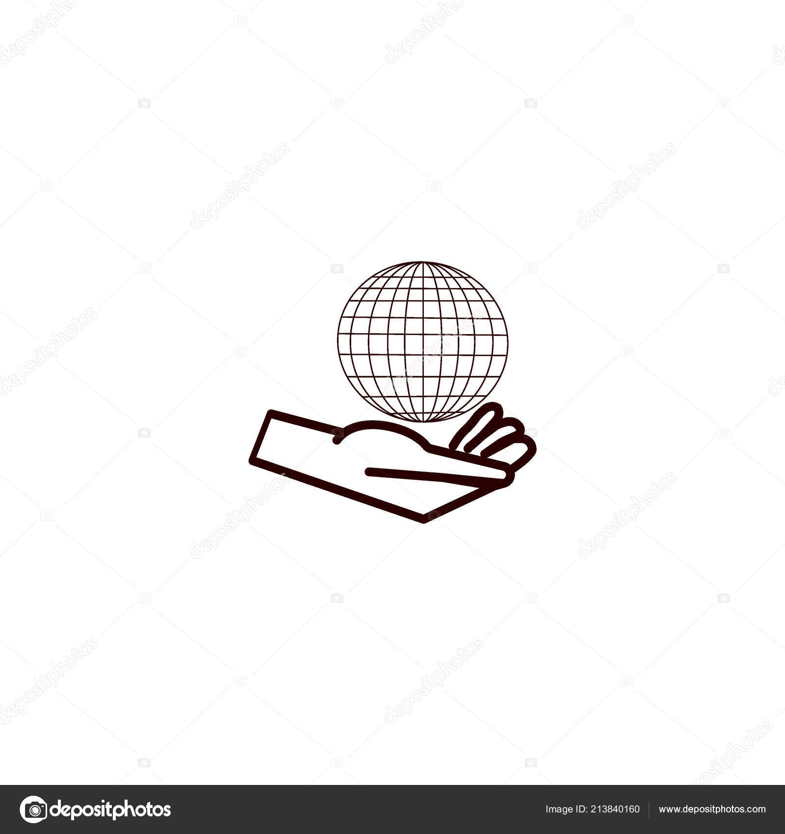 Human Hand Globe Environment Simple Icon Vector Illustration Stock