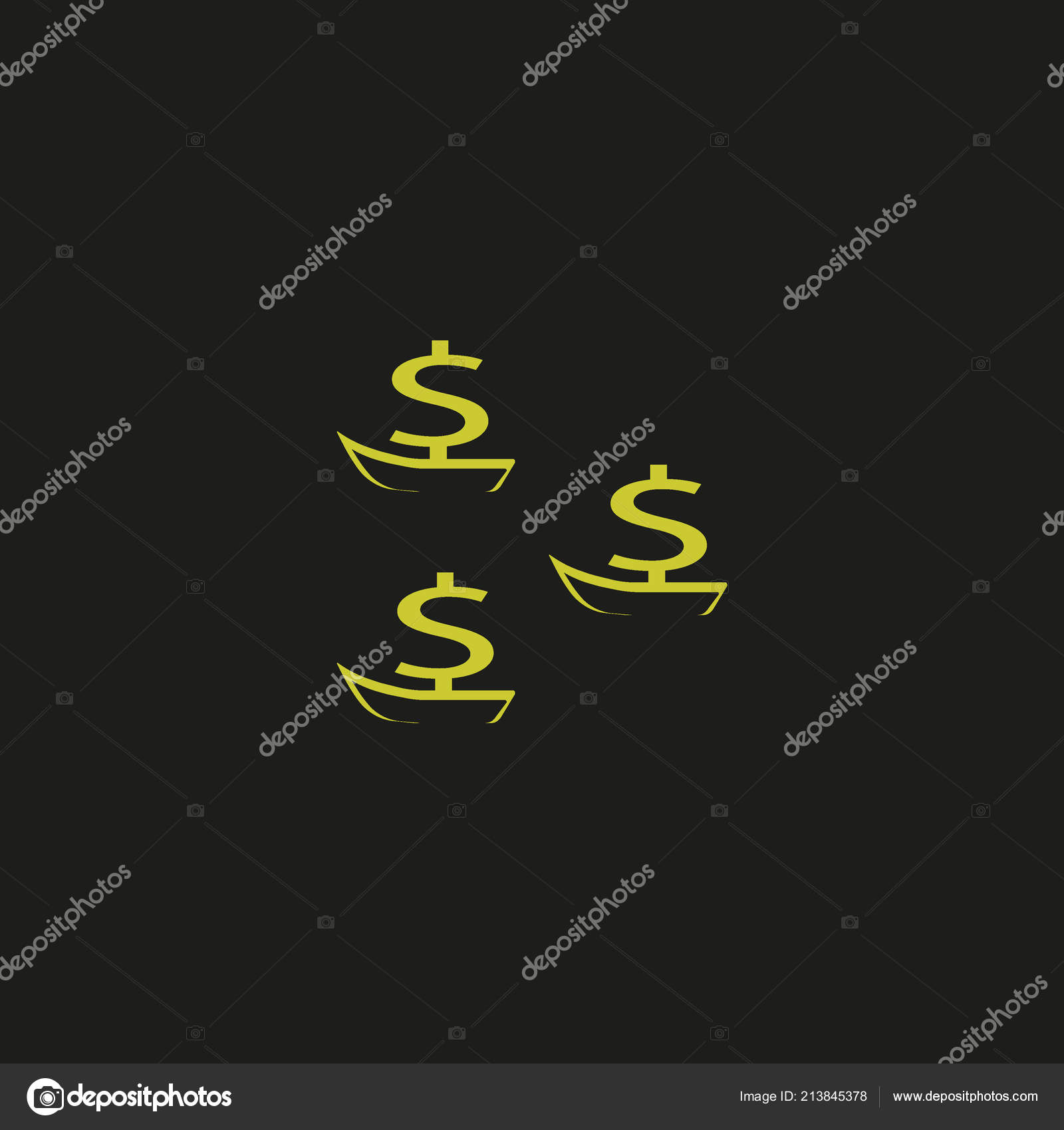 Set Boats Dollar Signs Sails Vector Illustration Stock Vector by ...