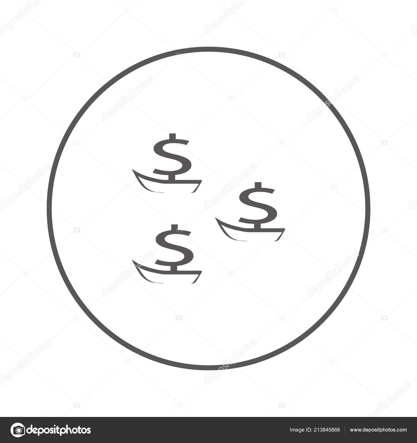 Set Boats Dollar Signs Sails Vector Illustration Stock Vector by ...