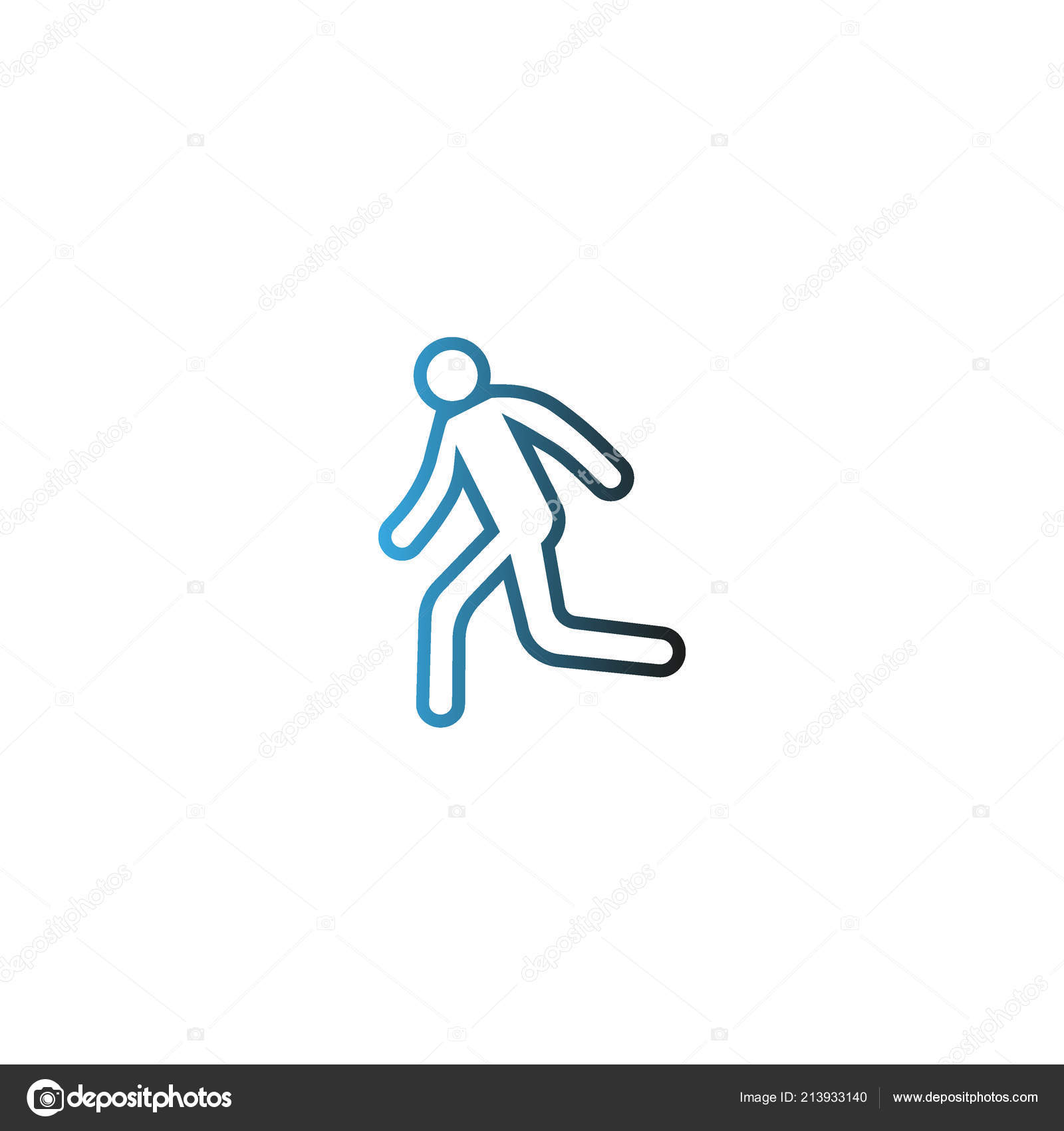 Silhouette Running Man Simple Icon Stock Vector Image by ©nettibuletti ...