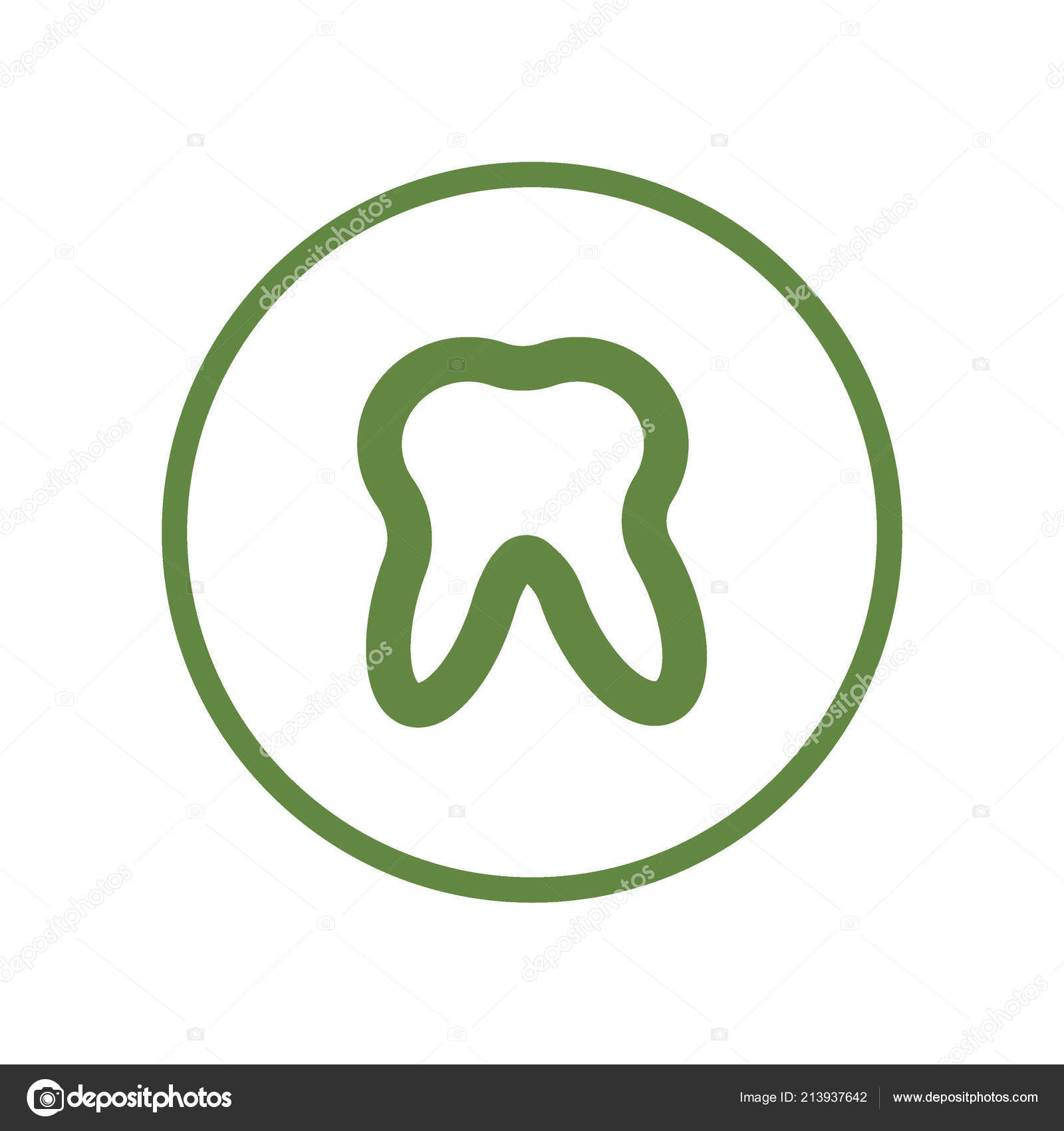 Human Tooth Flat Icon Vector Illustration Stock Vector Image by ...