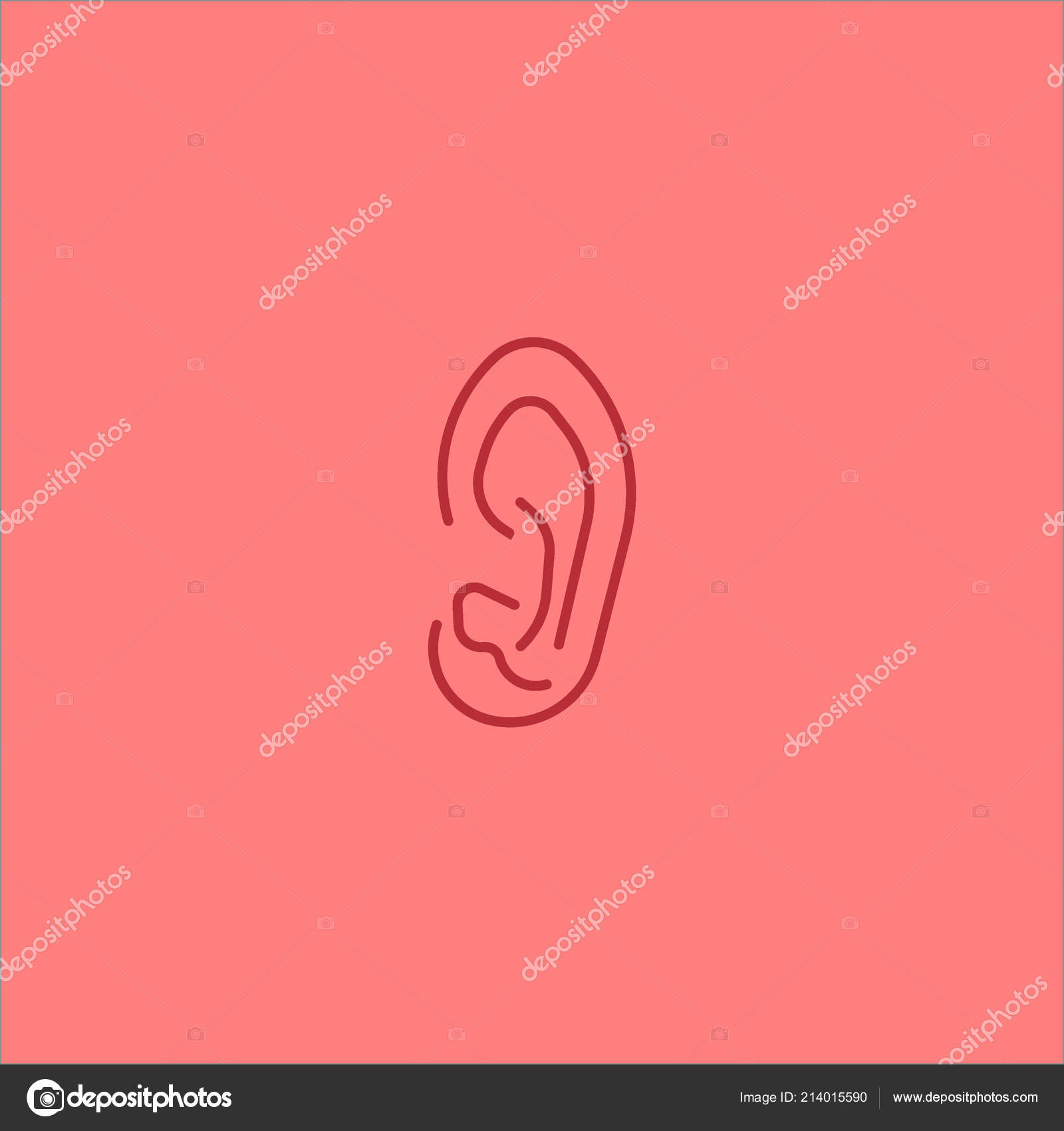 Oreja Humana Icono Plano Vector Ilustración Vector de stock #214015590 ...