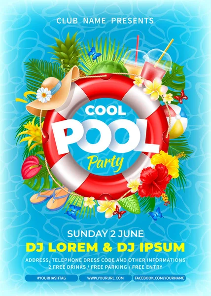 Pool party flyer imágenes de stock de arte vectorial | Depositphotos