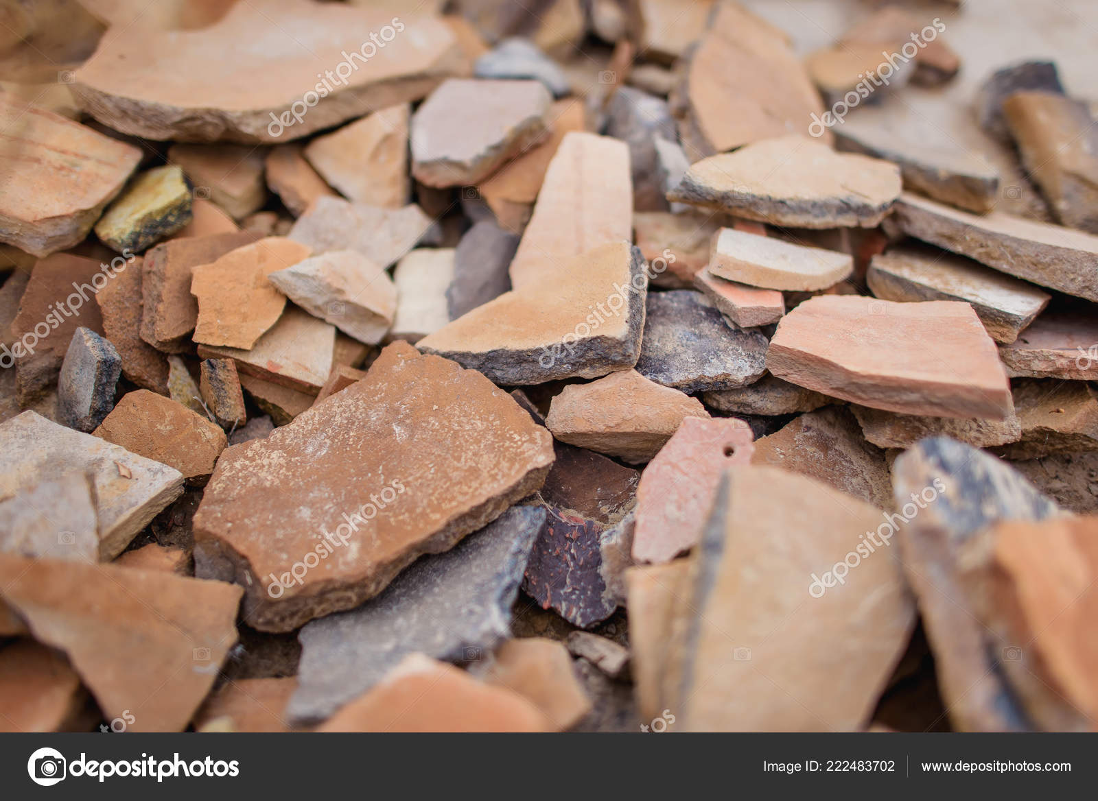 Broken Stones Shards Ancient City Pieces Broken Tiles Clay Shards ...