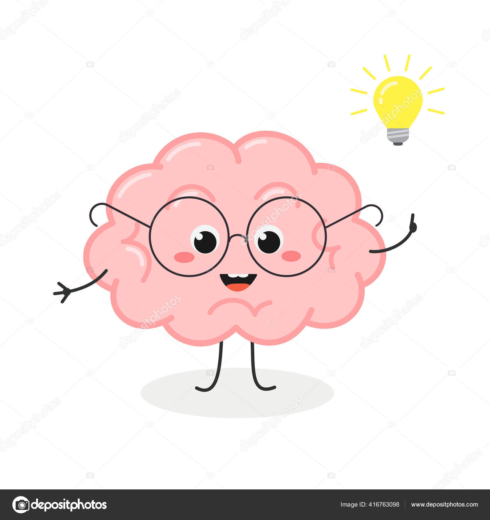 Cute Cartoon Brain