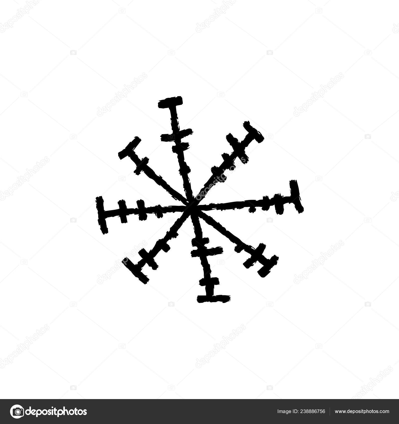 Star Snowflake Drawing Stylized Simple Decor Funny Gouache Sketch Print ...