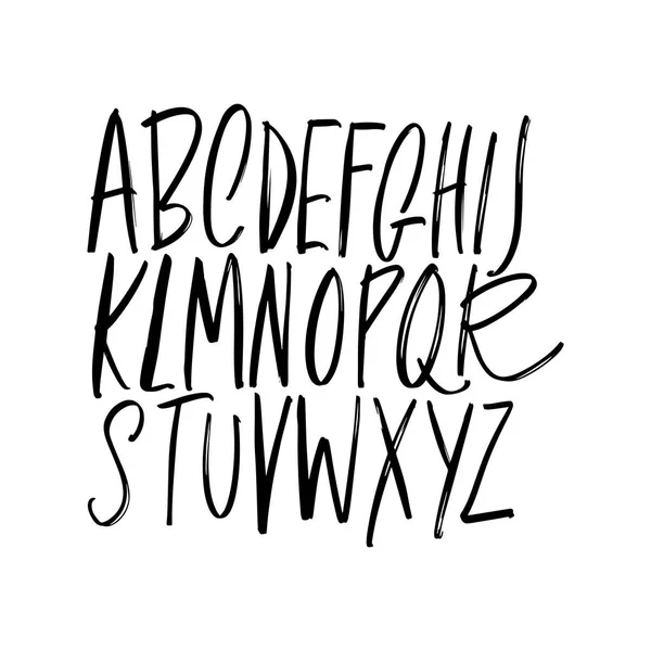 Hand Drawn Cute Font Set Abc Alphabet Isolated White Background Stock ...