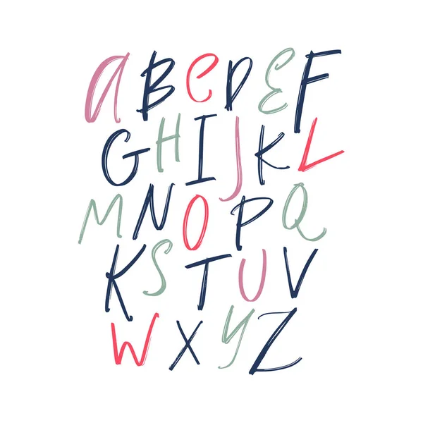 Hand Drawn Cute Font Set Abc Alphabet Isolated White Background Stock ...