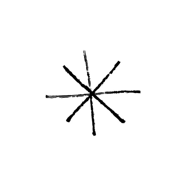 Star Snowflake Drawing Stylized Simple Decor Funny Gouache Sketch Print ...