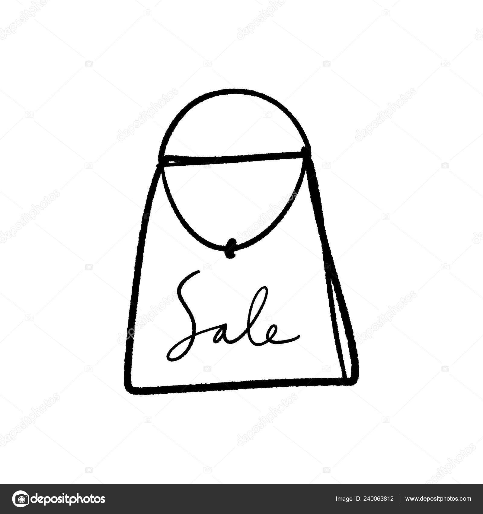 Hand Lettered Shopping Text Logo Bag Type Label Print Unique Stock ...