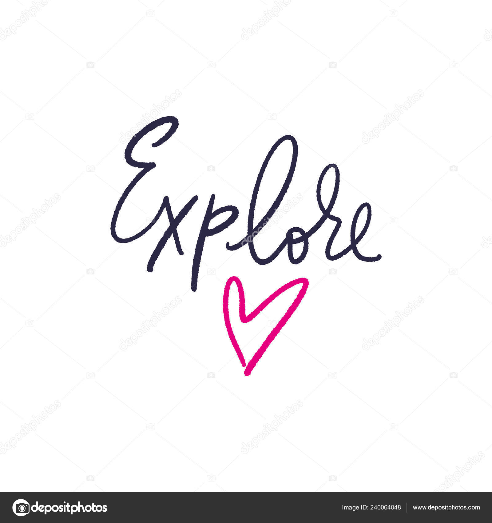 Hand Lettered Explore Text Logo Type Label Print Unique Stylish — Stock ...