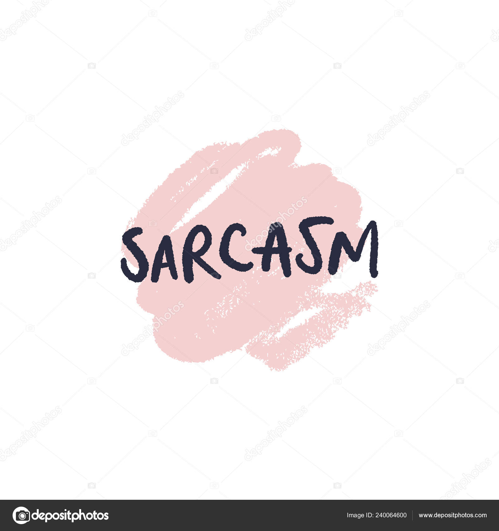 Hand Lettered Sarcasm Text Logo Type Label Print Unique Stylish Stock ...