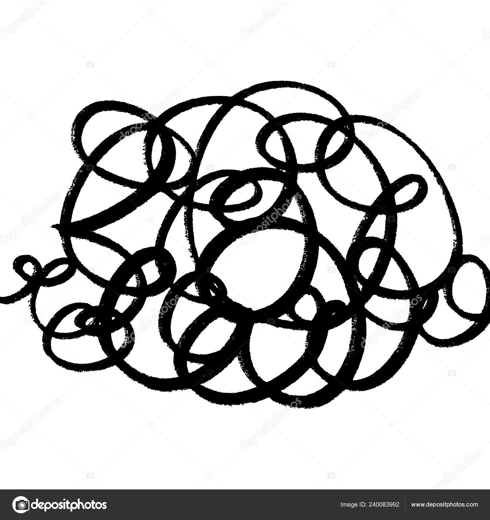 Hand Drawn Grunge Brush Scribble Sketch Line Object Isolated White ...