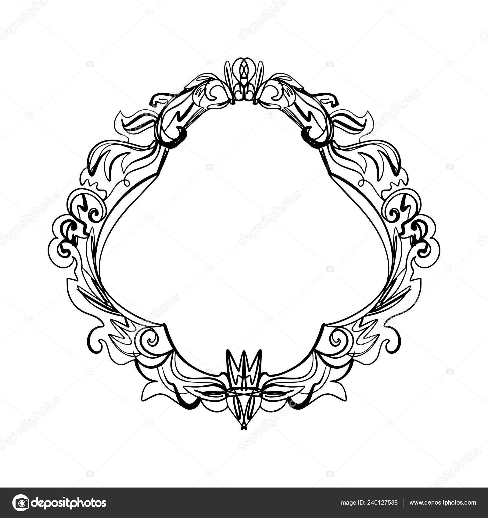 Retro Elegant Detailed Baroque Frame Decorative Detailed Rich Luxury ...