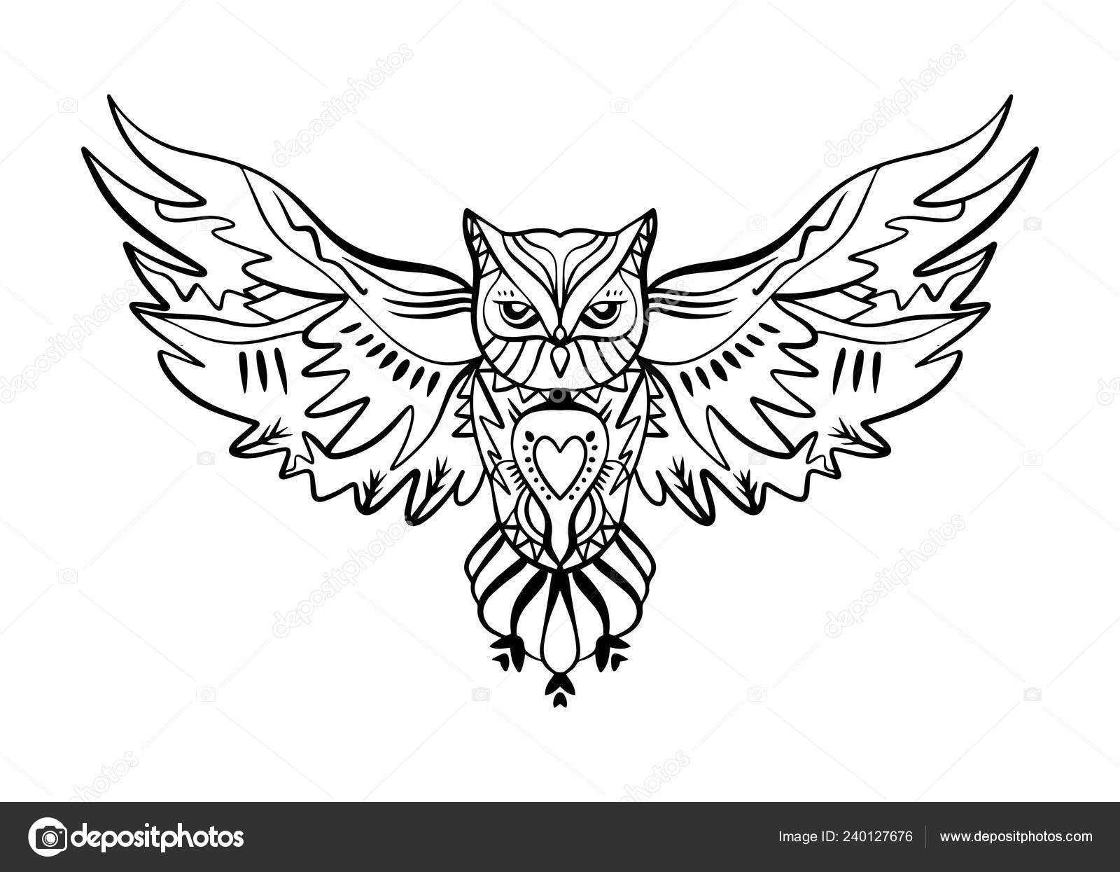 Owl Line Work Tattoos Owl Line Tattoo Etsy