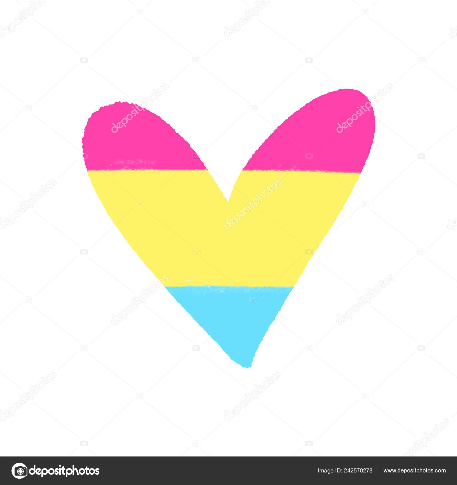 Bandera Del Orgullo Pansexual Símbolo Del Corazón Minorías Sexuales