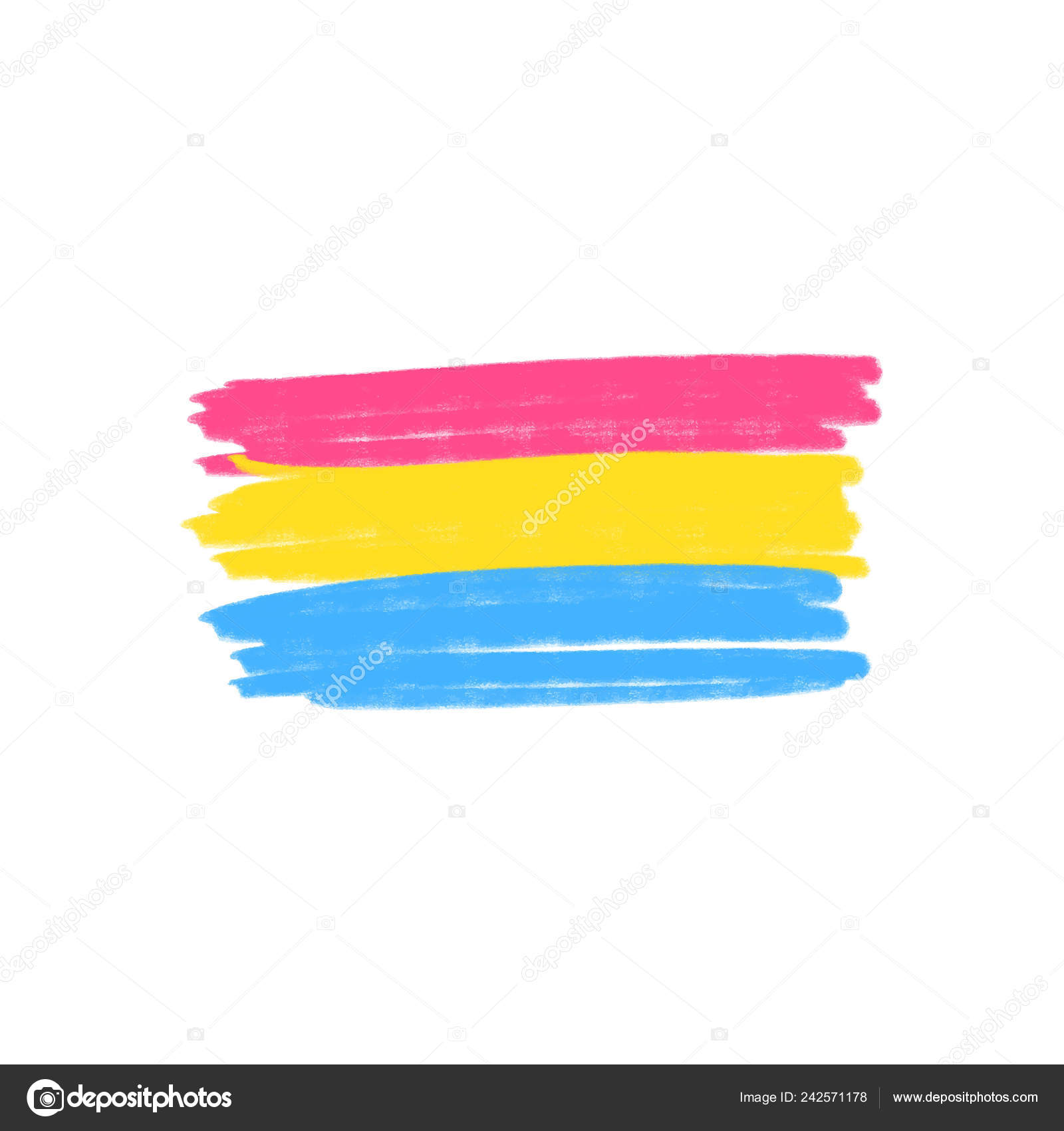 Pansexual Movement Lgbt Symbol Color Isolated Flag Sexual Minorities